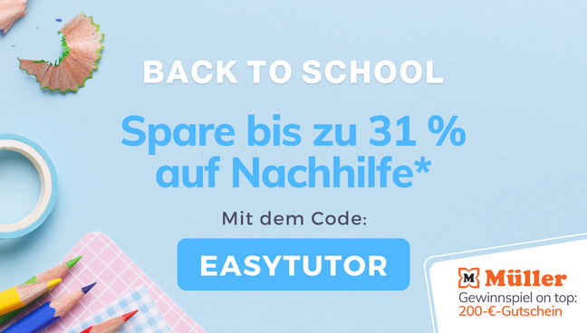 Back to School: Bis zu 31 % Ersparnis auf Nachhilfe*