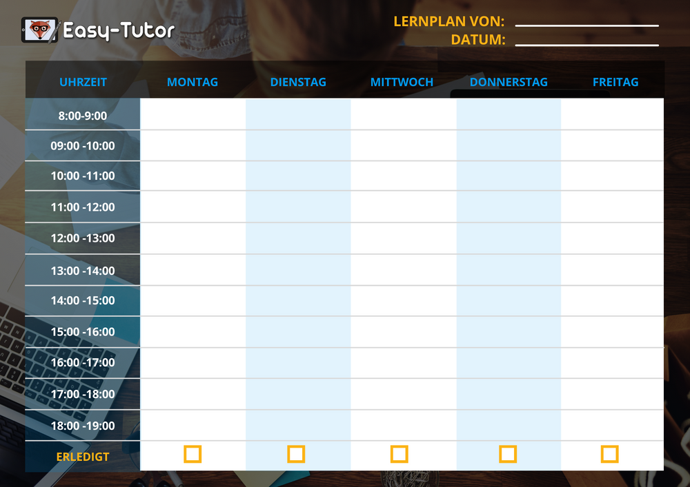 Lernstress? Mit dem kostenlosen Lernplan zu guten Noten